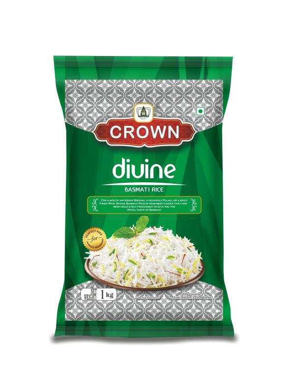 CROWN Divine Long Grain, Gluten Free, Double Polished, Natural Basmati ...