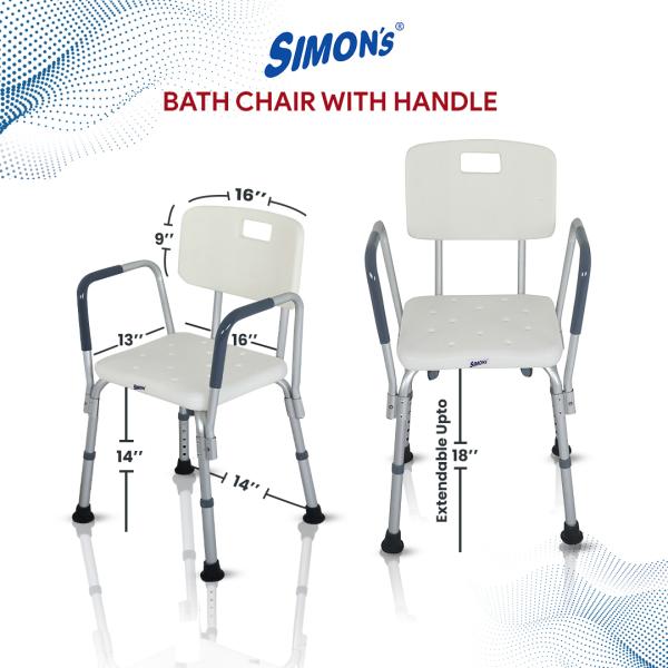 Simon's Bath chair with handles for old people in bathroom - JioMart