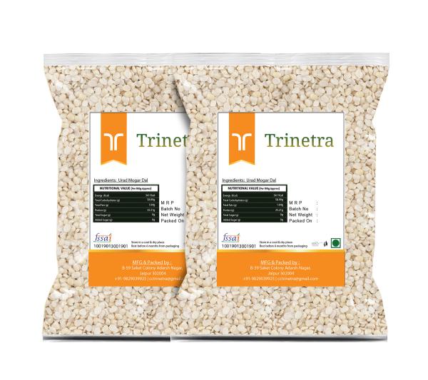 Trinetra Best Quality Urad Mogar Dal -1Kg (Pack Of 2) White Urad (2000 ...