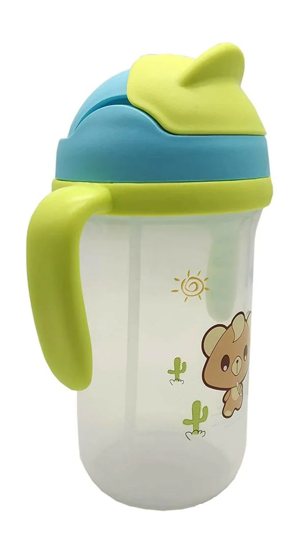 Te Quiti Green & Blue Plastic BPA Free Non-Toxic Cartoon Design Water ...