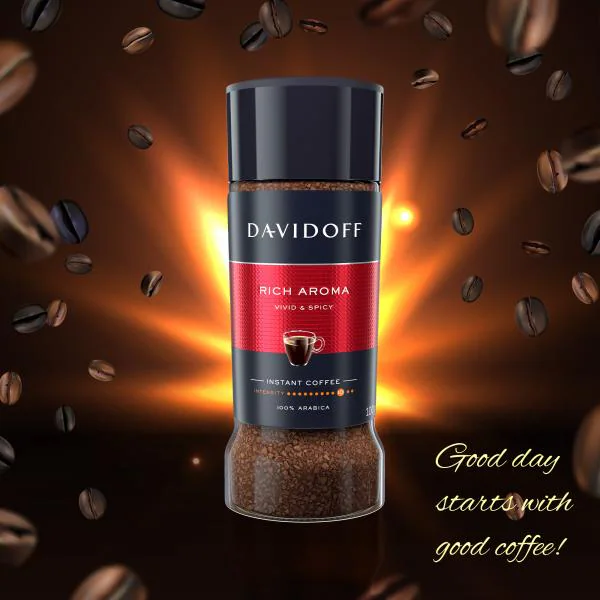 Davidoff Rich Aroma Vivid and Spicy Instant Coffee 200 g (100 g X 2 ...