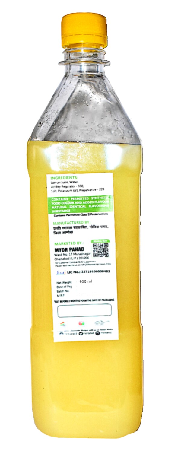 Myor Pahad's Pahadi Lemon Cordial ( Nimbu ) 900 ml Pet Jar Bottle 100% ...