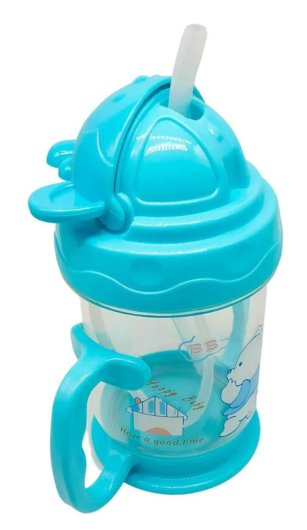 Te Quiti Blue Plastic Leakproof Durable BPA Free Non-Toxic Baby Sipper With Straw 200ml - JioMart