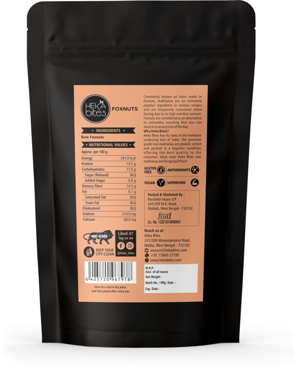Heka Bites Premium Raw Makhana ( Fox Nuts) 200g - JioMart