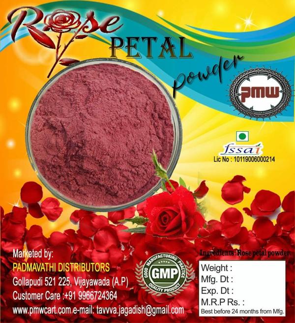 Pmw - Grade A - Natural Sun Dried Rose Petal Powder- 100 GM - Gulab ...