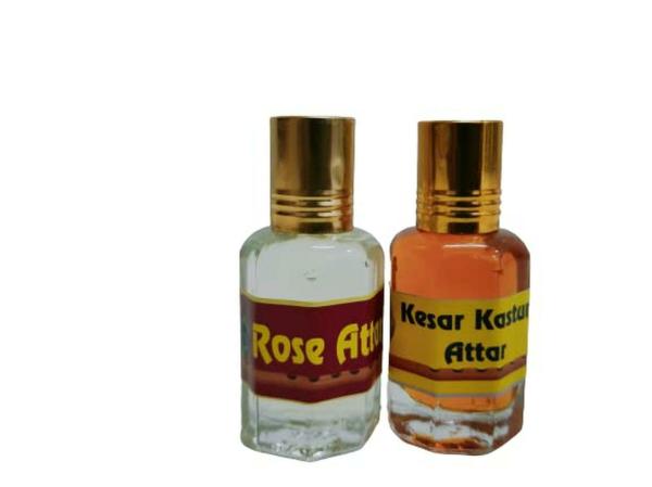 KAH ATTAR Rose and Kesar Kasturi Long Lasting Fragrance 12 ml Each ...
