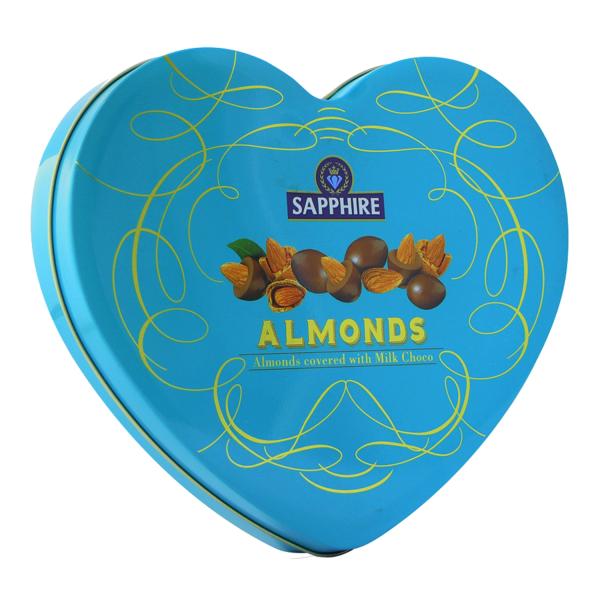 Sapphire Chocolate Coated Almonds in Heart Shaped Tin Box 160g - JioMart