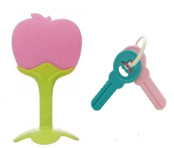 Enorme Silicone Apple Fruit Shape Teether with Key Teether For Babies ...