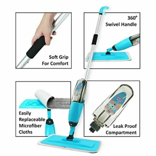 INDIANCODES Aluminium Microfiber Floor Cleaning Spray Mop with ...