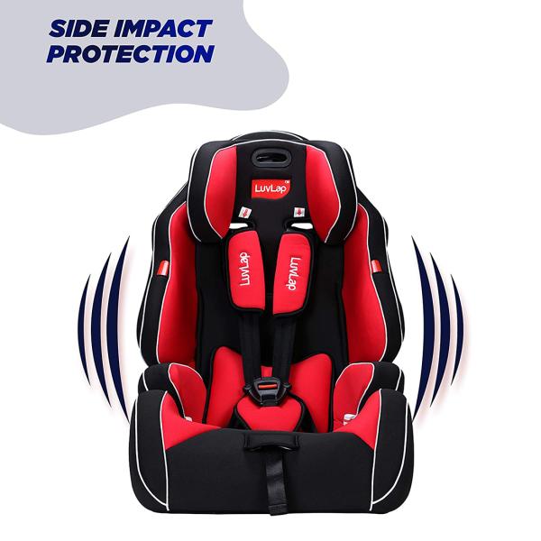 Luvlap Red Premier Car Seat For Baby And Kids With Height Adjustable ...