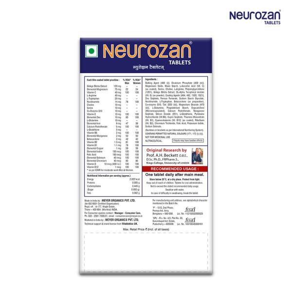 NEUROZAN Multivitamin 30 Tablets - JioMart