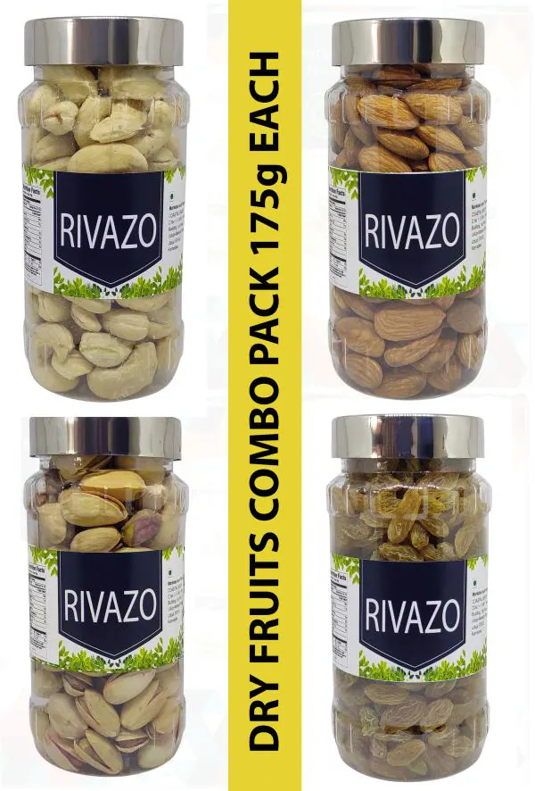 Rivazo Assorted Dry Fruits Pet Jars Combo Value Pack (175 Grams Each ...