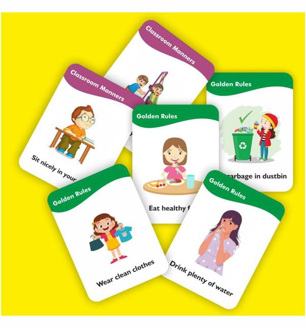 Clapjoy Multicolor Double Sided Flash Cards For Kids -Good Habits - 24 ...