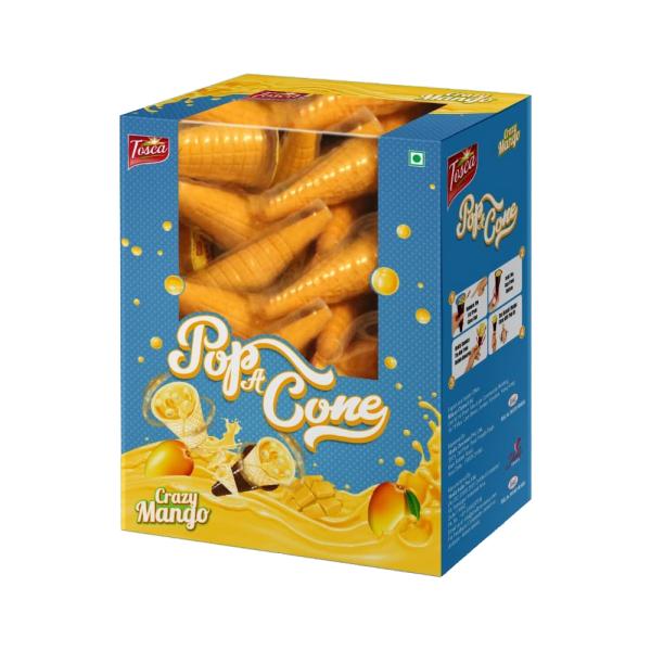 Tosca Pop-a-Cone Mango- Delicious Mango, Milk Cream and Biscuits Filled ...