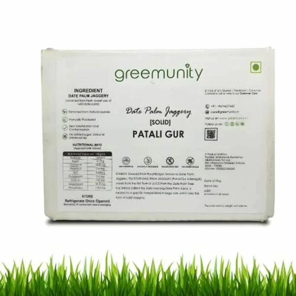 GREEMUNITY Patali Gur Khajur Date Palm Jaggery Solid 500 g - JioMart