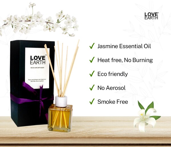Love Earth Premium Reed Diffuser Jasmine Long Lasting Fragrance - JioMart