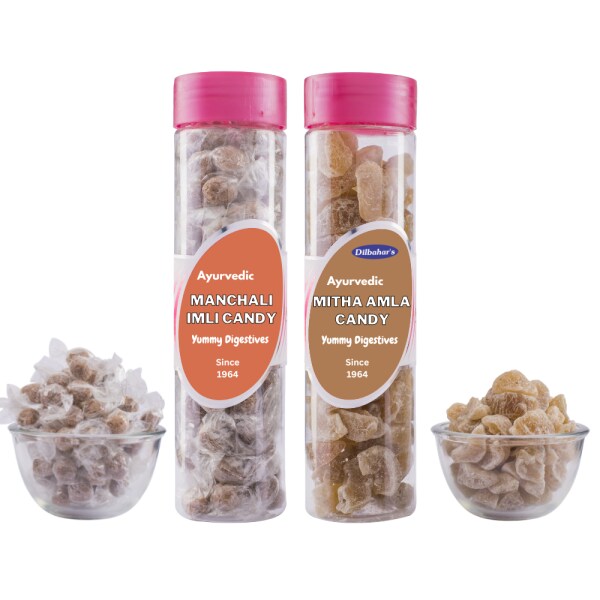 Dilbahars Yummy Digestive Manchali Imli 120gm and Mitha Amla 160gm ...