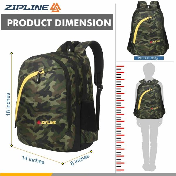 ZIPLINE Unisex Casual Polyester 36 L Backpack School Bag Women Men Boys ...