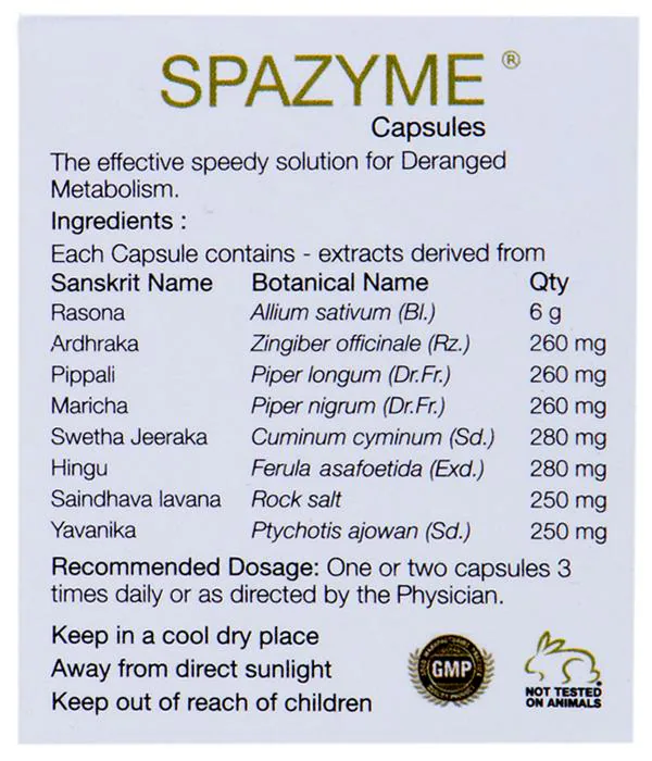 Kairali Spazyme Capsule - Ayurvedic Medicine for Gastric & Digestive ...