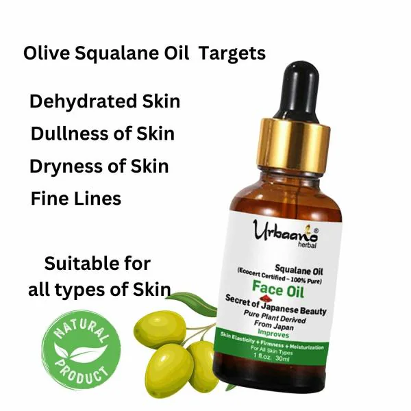 Urbaano Herbal Squalane 100% Natural (Olive Plant Derived) Super ...