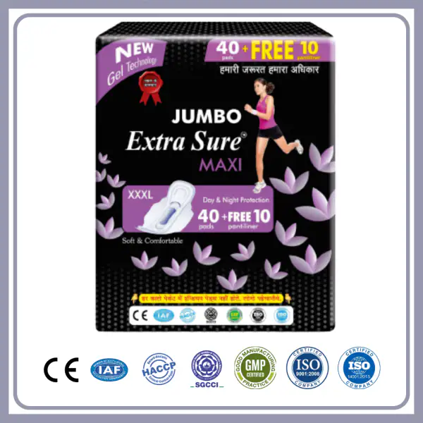 JUMBO EXTRA SURE MAXI CARE 320MM (XXXL) SANITARY NAPKINS 4 PACK OF 160 ...