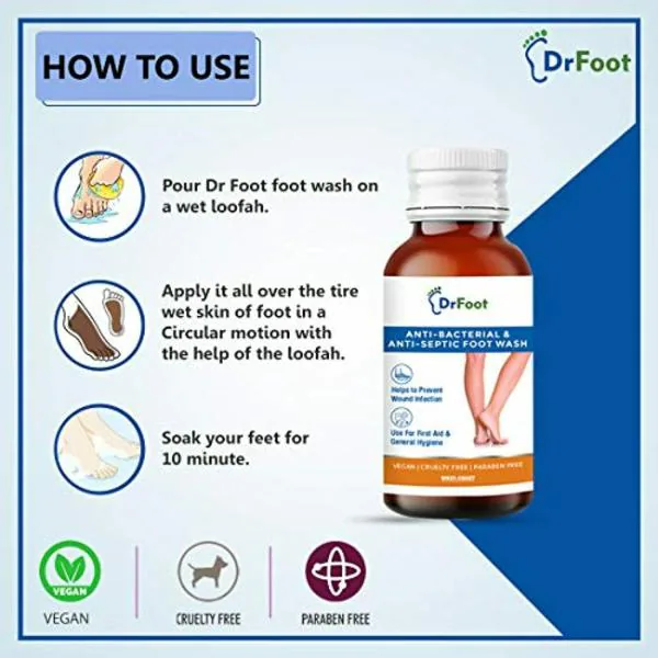 Dr Foot Antibacterial And Antiseptic Foot Wash With Povidone Iodine ...