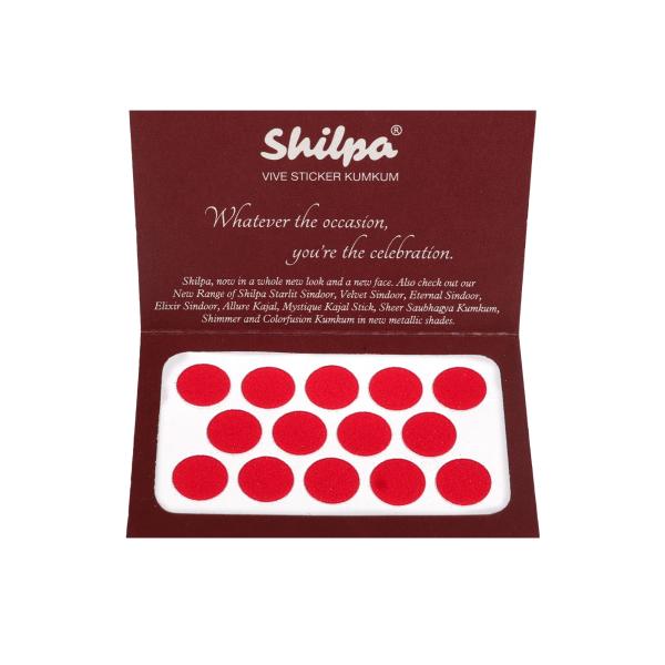 Shilpa Vive Sticker Kumkum (Box Contains 15 Packs) (2.5, Red) - JioMart