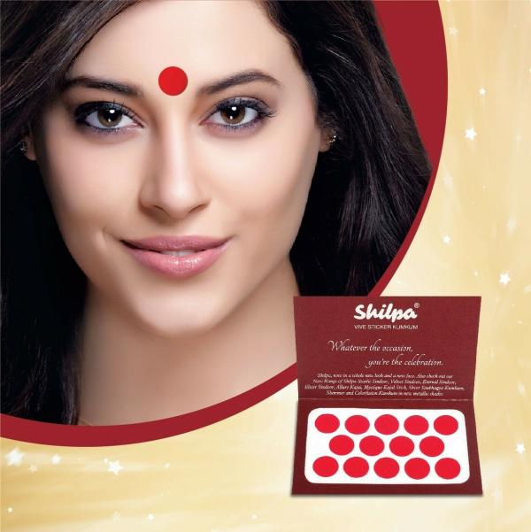 Shilpa Vive Sticker Kumkum (Box Contains 15 Packs) (2.5, Red) - JioMart