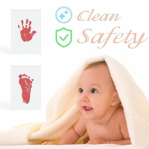 A Baby Cherry Pink Inkless Ink Pad For Baby Handprints And Footprints 3 ...