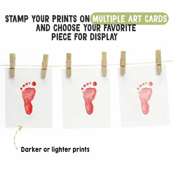 A Baby Cherry Pink Inkless Ink Pad For Baby Handprints And Footprints 3 ...