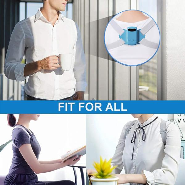 NOYMI Bad Posture Habit Corrector Belt with Vibration Sensor. (Blue ...