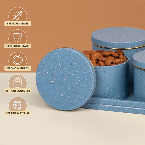 Selvel Unbreakable & Air Tight Dry Fruit Container Tray Set (Stonex ...