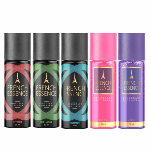 French Essence Deodorant Body Spray 50ML,(Pack of 5, - Bloom,Grace ...