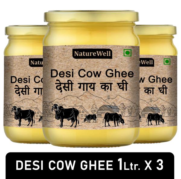 Naturewell Combo Pack of Desi Cow Ghee Hand Made by Bilona Traditional ...