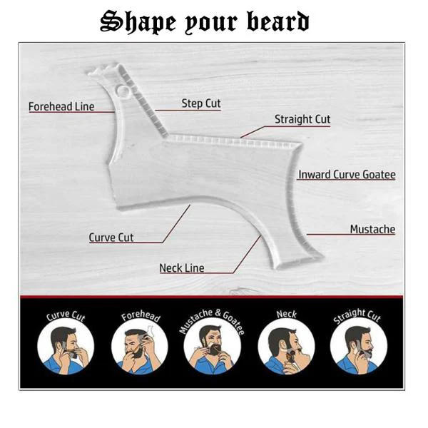 RONTENO Beard Grooming Tool |Beard Comb|Styling Shaping Template For ...