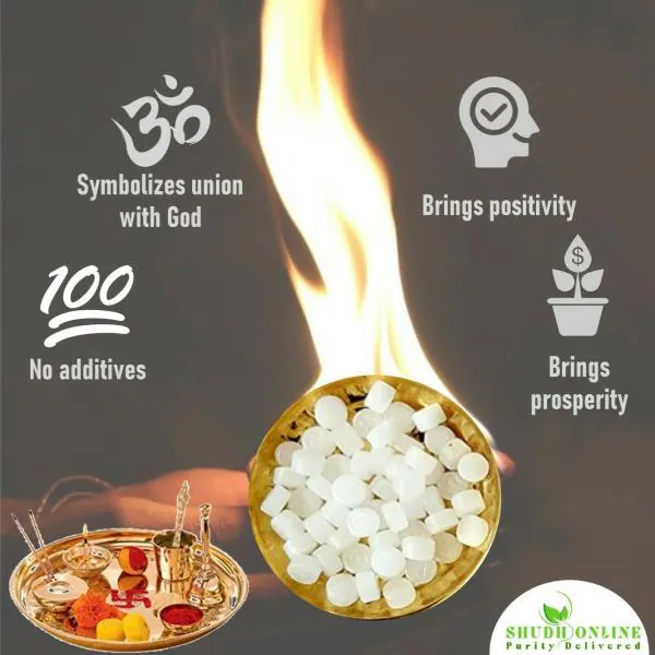 Shudh Online Pure Camphor Tablets, Kapoor Goli (500g), Karpooram ...