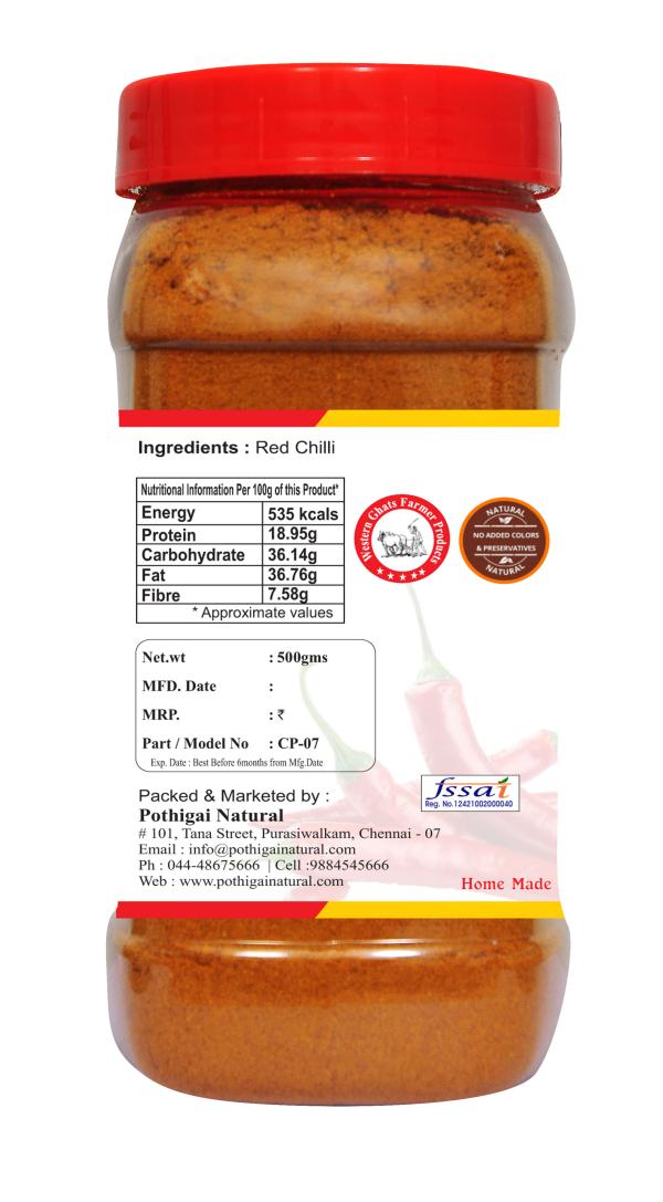 Chilli powder 500g /100% Natural /No Artificial colour/No Artificial ...
