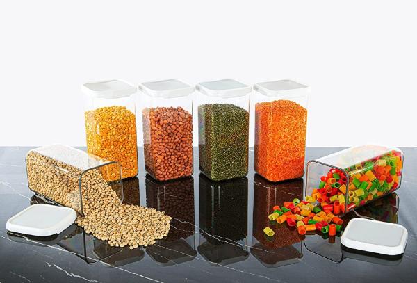 PMS Air Tight Unbreakable Big Size Kitchen Storage Container, Clear and ...