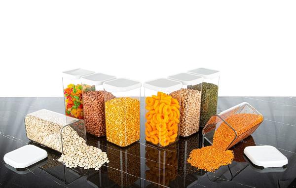 PMS Air Tight Unbreakable Big Size Kitchen Storage Container, Clear and ...