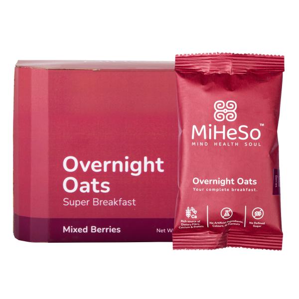 MiHeSo Overnight Oats - Mixed Berries, 420g, 100% Natural, Calcium ...