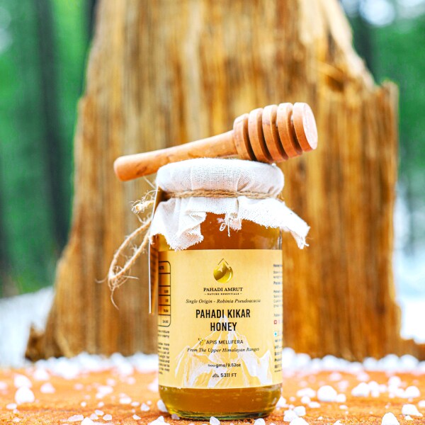Pahadi Amrut Kikar Honey, 500 gms with Wooden Honey Dipper | 100% Raw and Unprocessed - JioMart