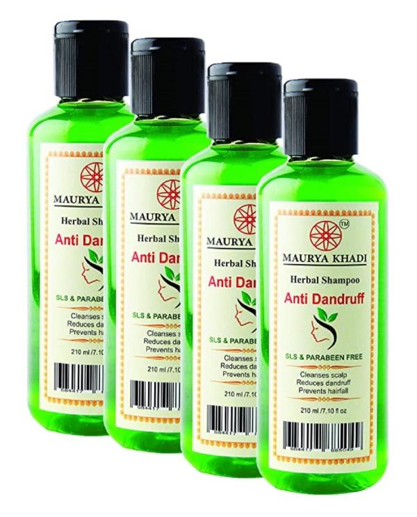 Maurya Khadi Anti Dandruff Herbal SLS & Paraben Free Shampoo 210ML Pack ...