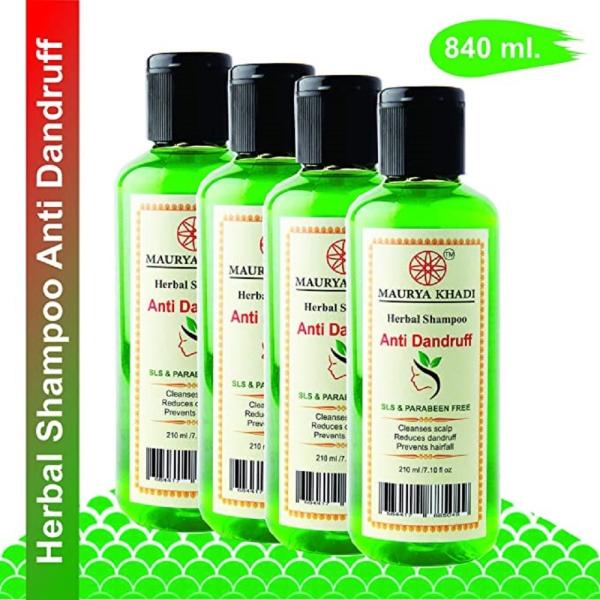Maurya Khadi Anti Dandruff Herbal SLS & Paraben Free Shampoo 210ML Pack ...