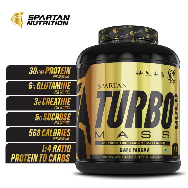 Spartan Nutrition Gold Turbo Mass High Protein & Calorie Weight Gainer ...
