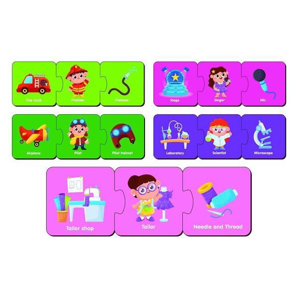 Mini Leaves Multicolor Wood Mix and Match Wooden Puzzle Profession ...