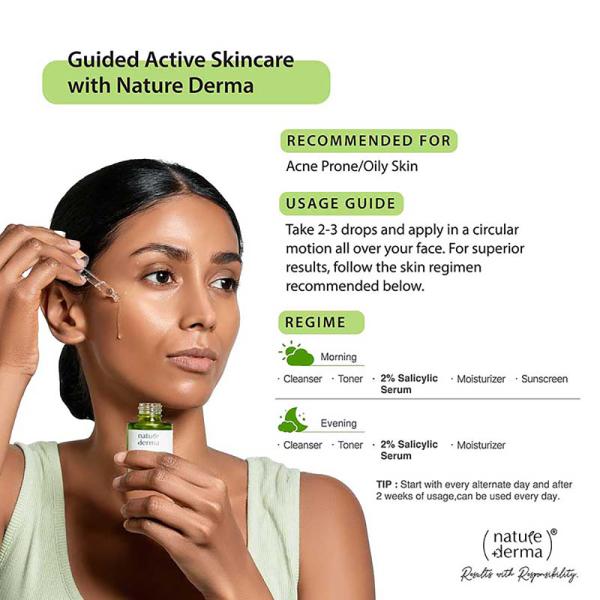 Nature Derma 2% Salicylic Acid Serum with Natural Biome-Boost For Acne ...