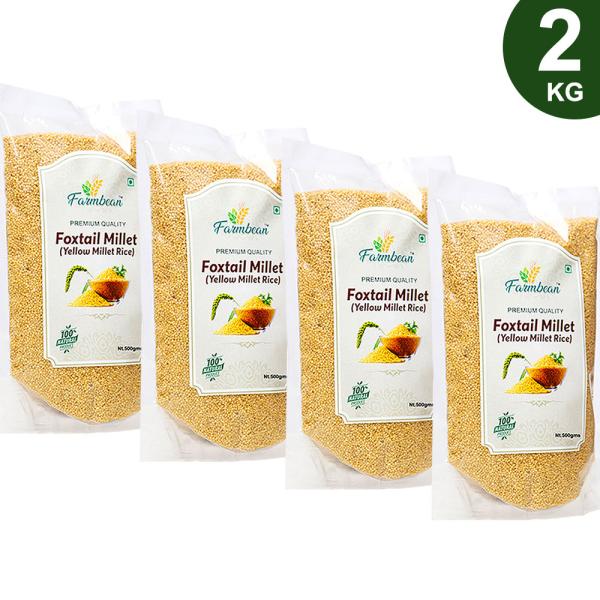 Farmbean Foxtail Millet Natural Grains, 2kg(500g x 4 Packs) - (Kaon / Kang / Kangni / Kakum ...