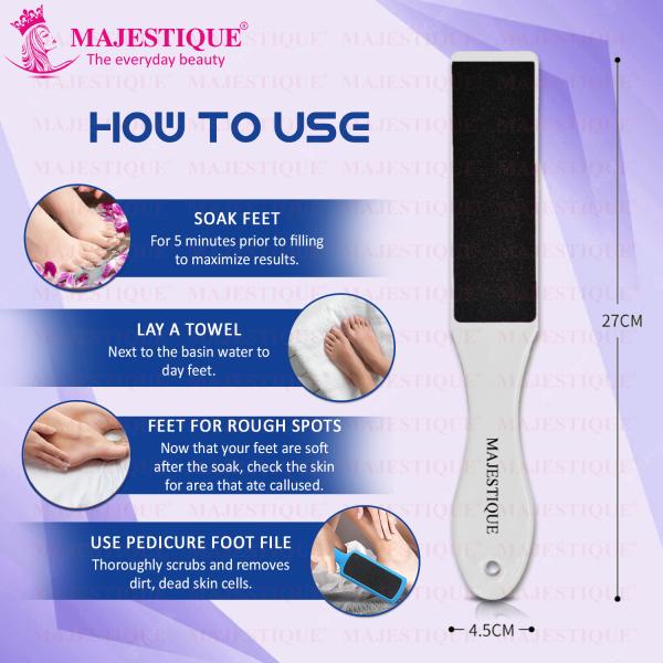 Majestique Foot File Callus for Filer Dead Skin Removal, Scraper Double ...