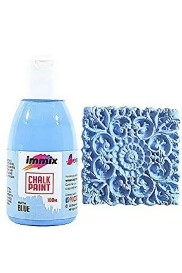 Immix Blue Matte Finish Home Decor DIY Craft Chalk Paint 100ml (Pack Of ...