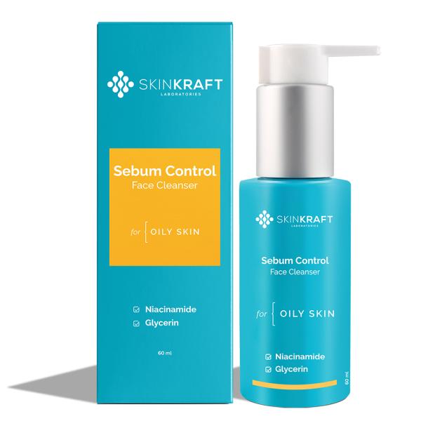 Skinkraft Sebum Control Face Cleanser -Face Wash For Oily Skin (60 ml ...